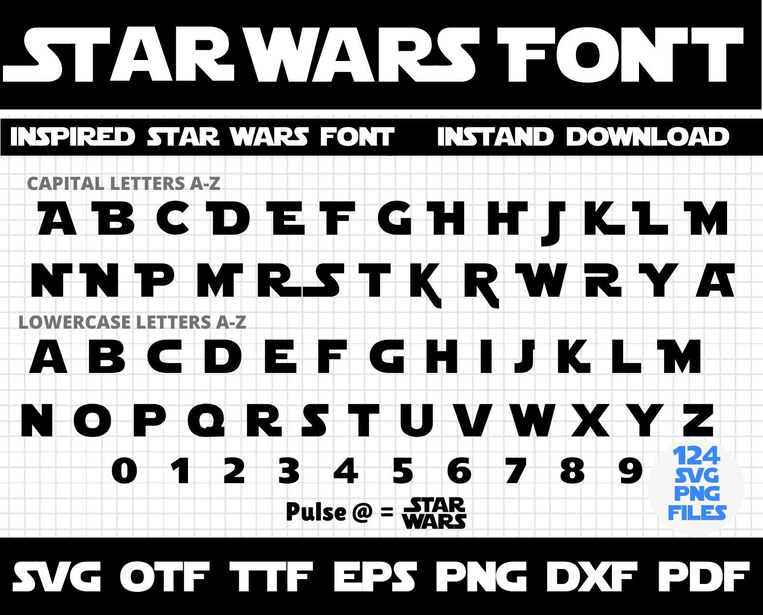 Star Wars Font, Star Wars Alphabet, Star Wars Font SVG, Star Wars ...