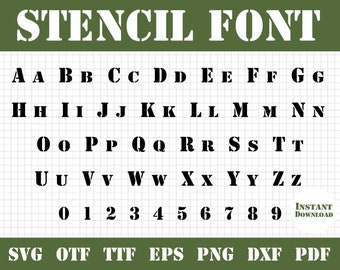 Army Font Svg, Stencil Font Svg, Cut Files Font for Cricut Silhouette ...