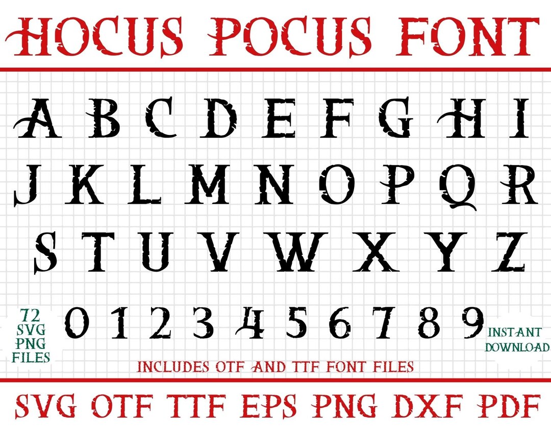 Hocus Pocus Font SVG, Hocus Pocus Font, Hocus Pocus SVG, Hocus Pocus ...