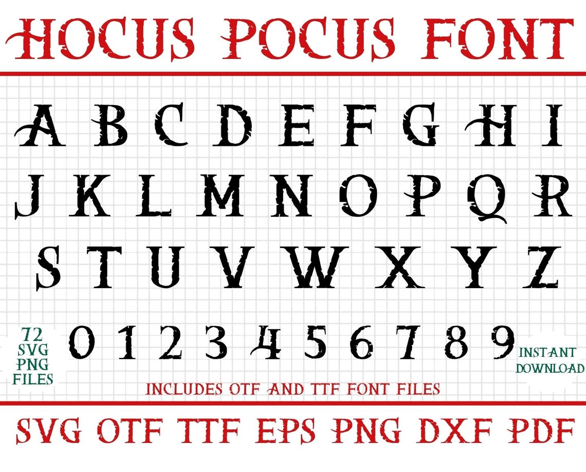 Hocus Pocus Font SVG, Hocus Pocus Font, Hocus Pocus SVG, Hocus Pocus ...
