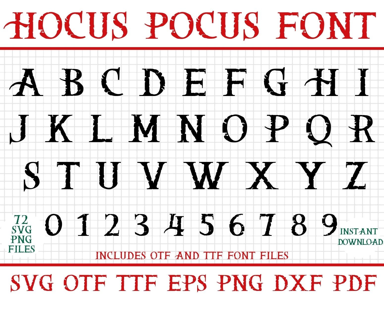 Hocus Pocus Font SVG, Hocus Pocus Font, Hocus Pocus SVG, Hocus Pocus ...