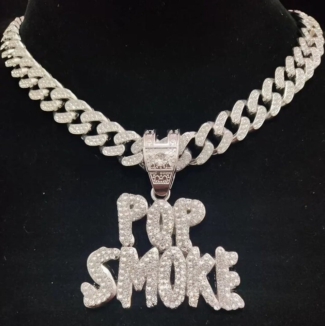 Pop Smoke Chain Cuban Hip Hop Necklace Rapper Iced Out - Etsy