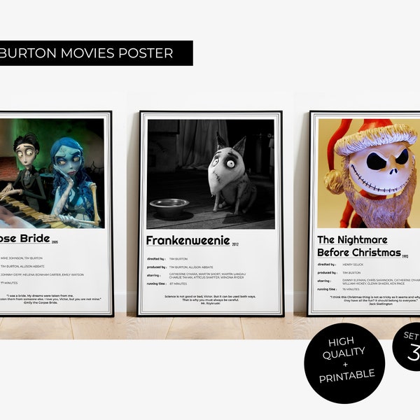 Tim Burton Movie Posters - Etsy