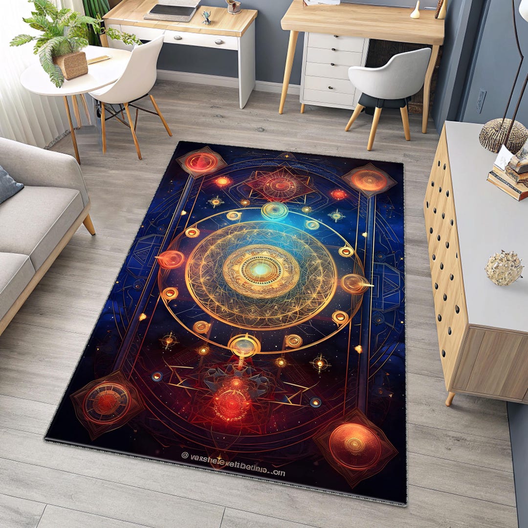 Astrology Cotton Rug, Zodiac Horoscope Design, Celestial Eyes - Etsy