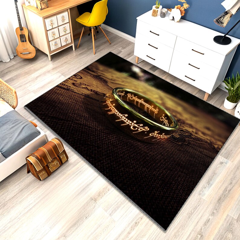 Middle Earth Rug, LOTR Rings Design, Hobbit Decor - Etsy