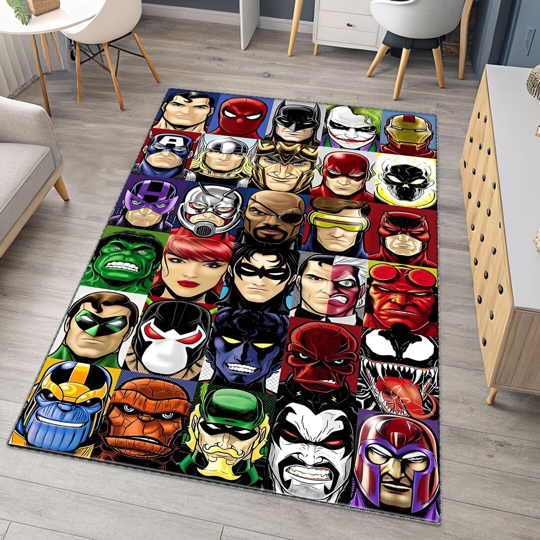 Marvel Superhero Character Rug, Kids Room Decor - Etsy
