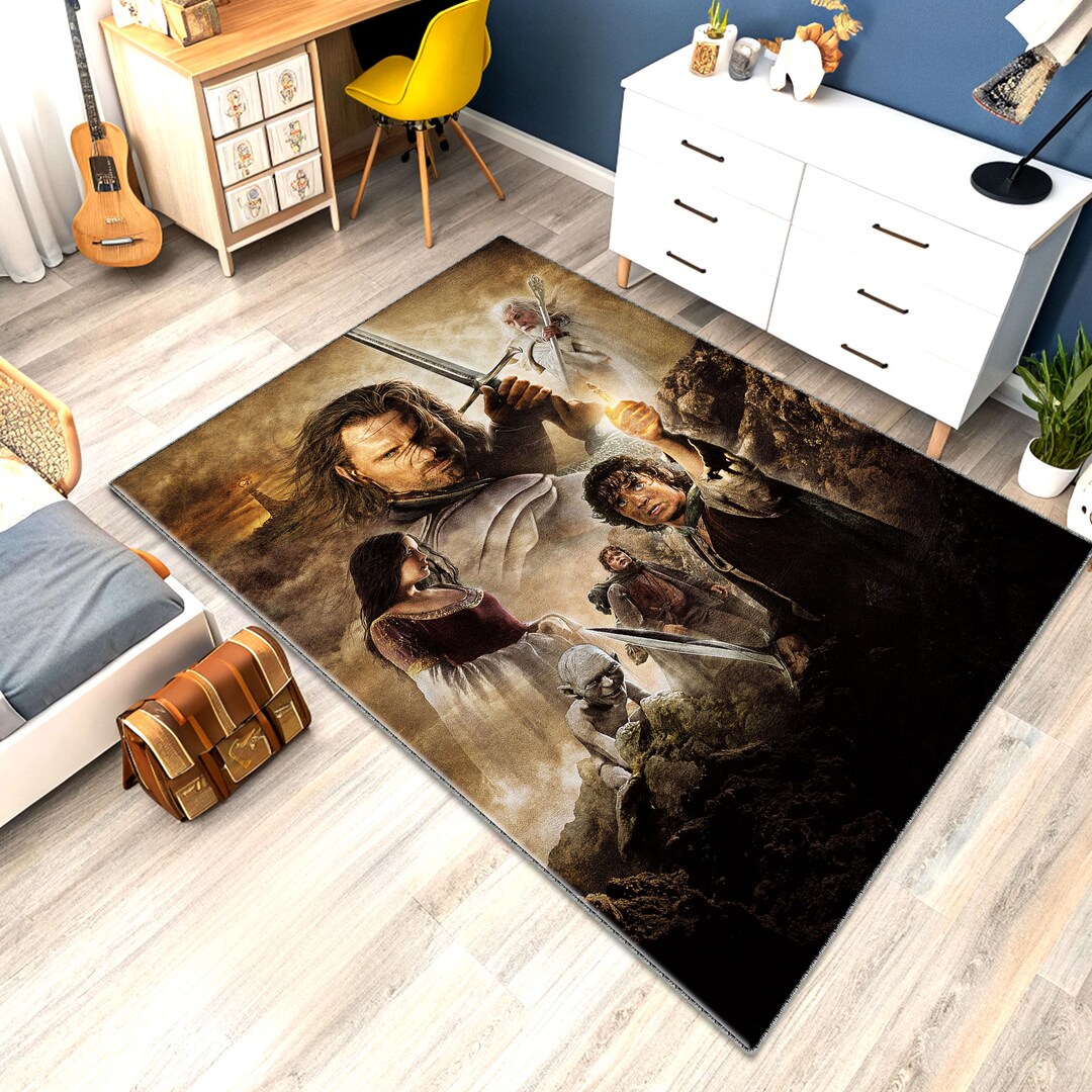 Middle Earth Inspired Rug, LOTR Movie Decor, Hobbit Aesthetic Rug - Etsy