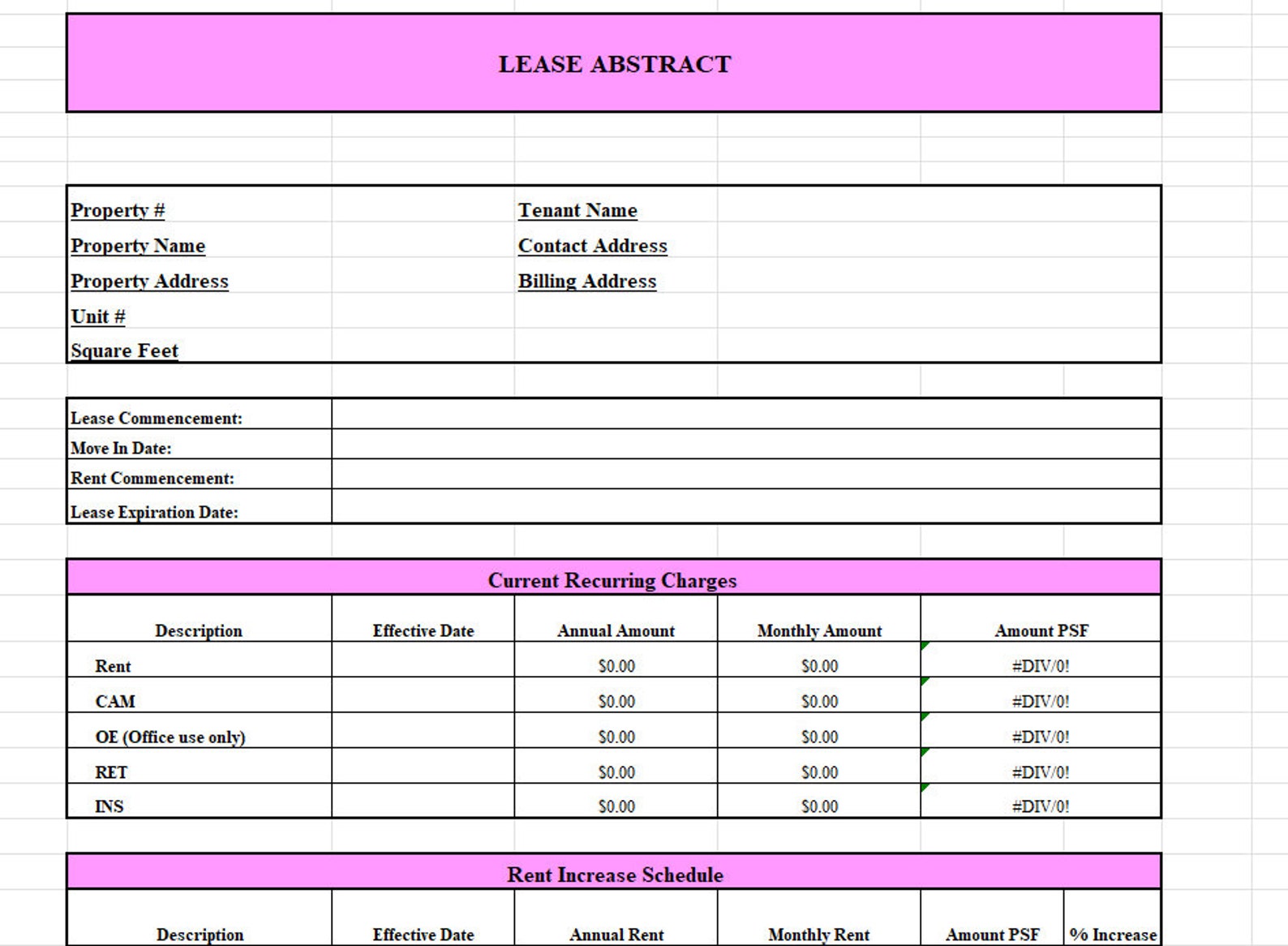 Basic Commercial Lease Abstract - Etsy UK