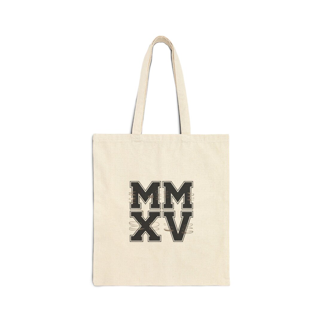 MMXV Roman Numerals Tote | 2026 Minimalist Varsity Canvas - Etsy