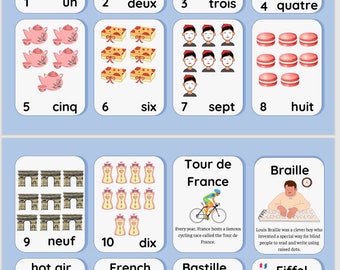FRENCH NUMBER FLASHCARDS 1/100 With Pronunciation on Audio File,numbers ...