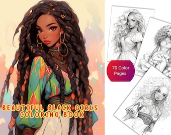 40 Portraits of Beautiful Black Girls Fantasy Coloring Book, Light ...