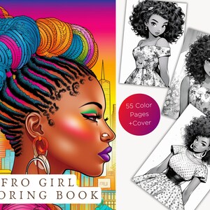 55 Beautiful Afro Models Digital Coloring Book, Black Girls Coloring ...