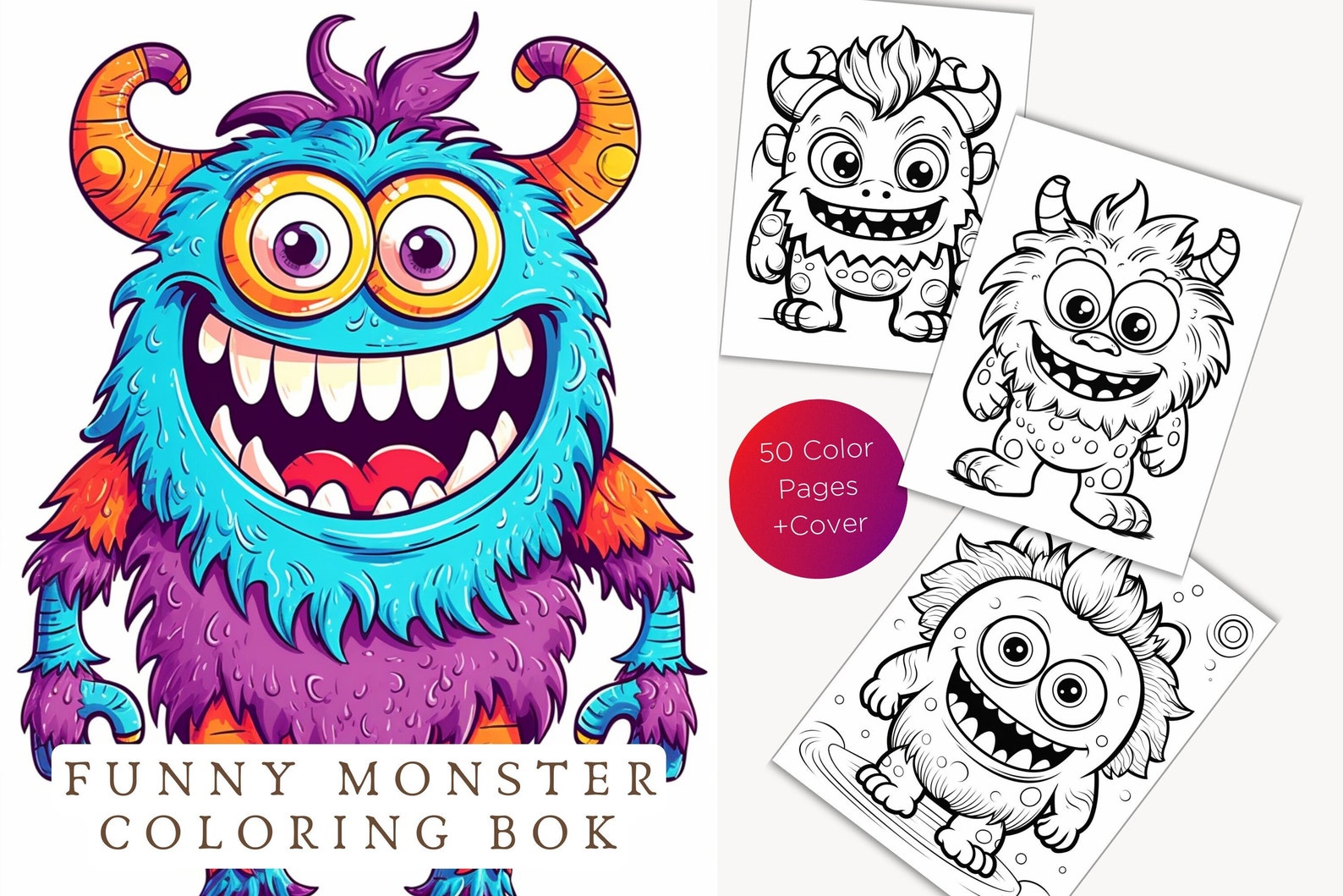 Happy Monsters Coloring Pages - 50 Unique Happy, Lovable, Friendly ...