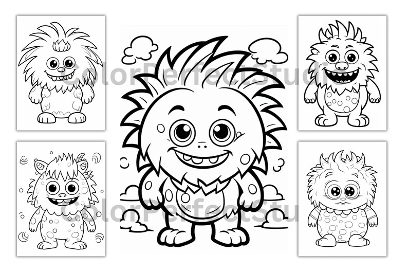 Happy Monsters Coloring Pages - 50 Unique Happy, Lovable, Friendly ...