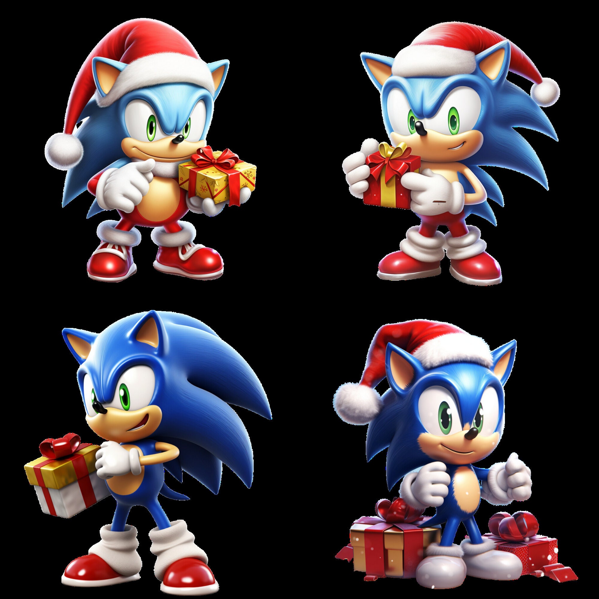 Sonic the Hedgehog Christmas Png Bundle Invitation Clipart Svg Instant ...