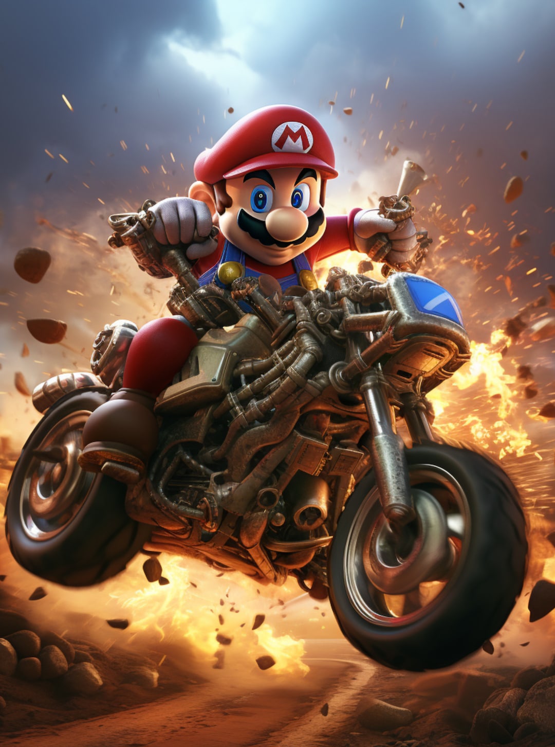 Mario Kart Poster Printable PNG Super Mario Bros Digital Prints Wall ...