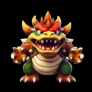 Super Bowser Mario Bros Invitation Clipart Design PNG Instant Digital ...