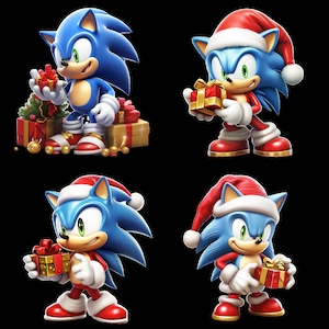 Sonic the Hedgehog Christmas Png Bundle Invitation Clipart Svg Instant ...