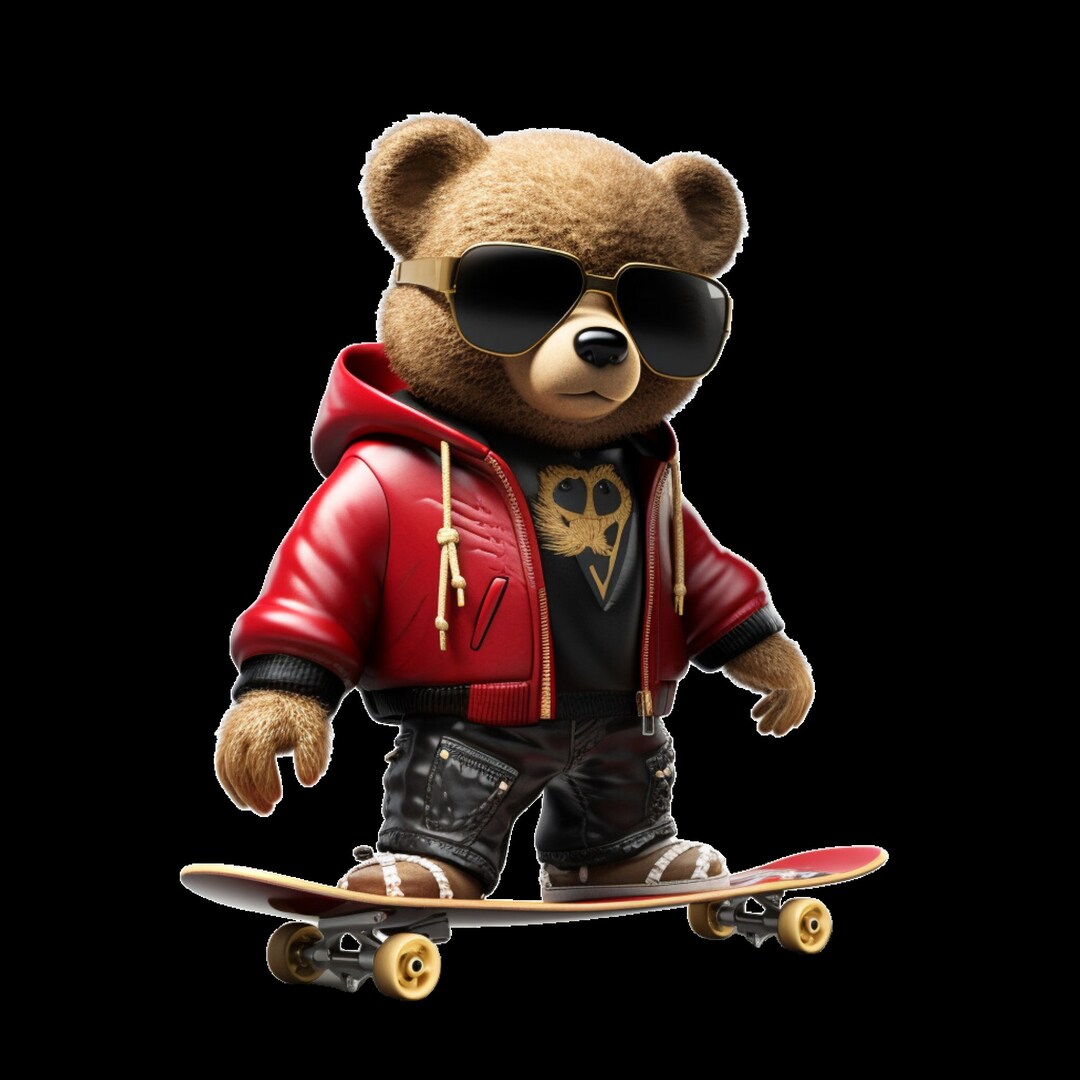 Dope Cartoon Teddy Bear Png Hip Hop Hustler Skater Instant Download - Etsy