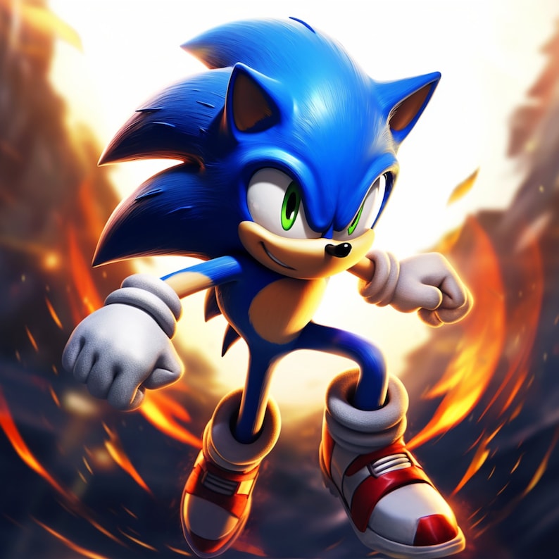 Sonic the Hedgehog Printable Poster Wall Png Art Home Decor Instant ...