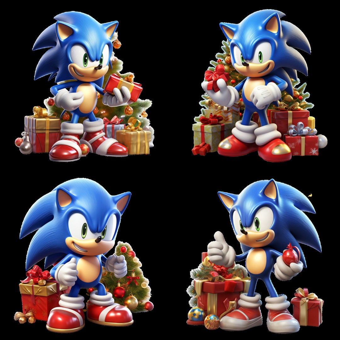 Sonic the Hedgehog Christmas Png Bundle Invitation Clipart Svg Instant ...