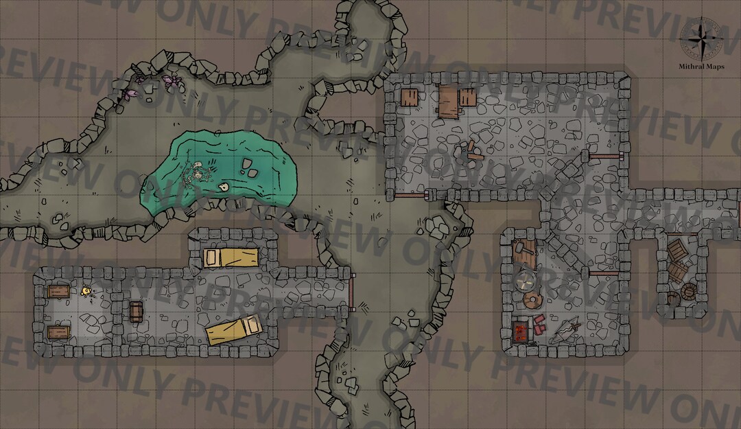 Bandit Cave Battle Map - Etsy