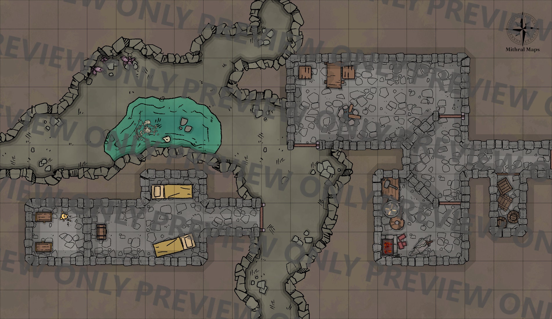 Sample Bandit Cave Battle Map - Etsy