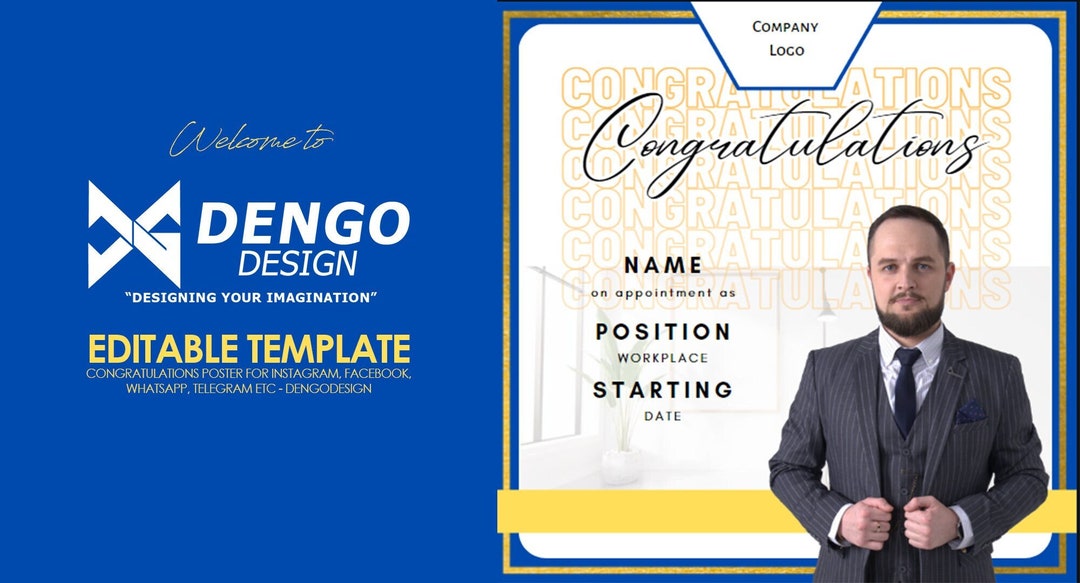 EDITABLE TEMPLATE Congratulations Poster for Instagram, Facebook ...