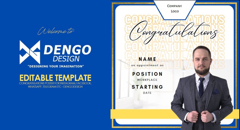 EDITABLE TEMPLATE Congratulations Poster for Instagram, Facebook ...