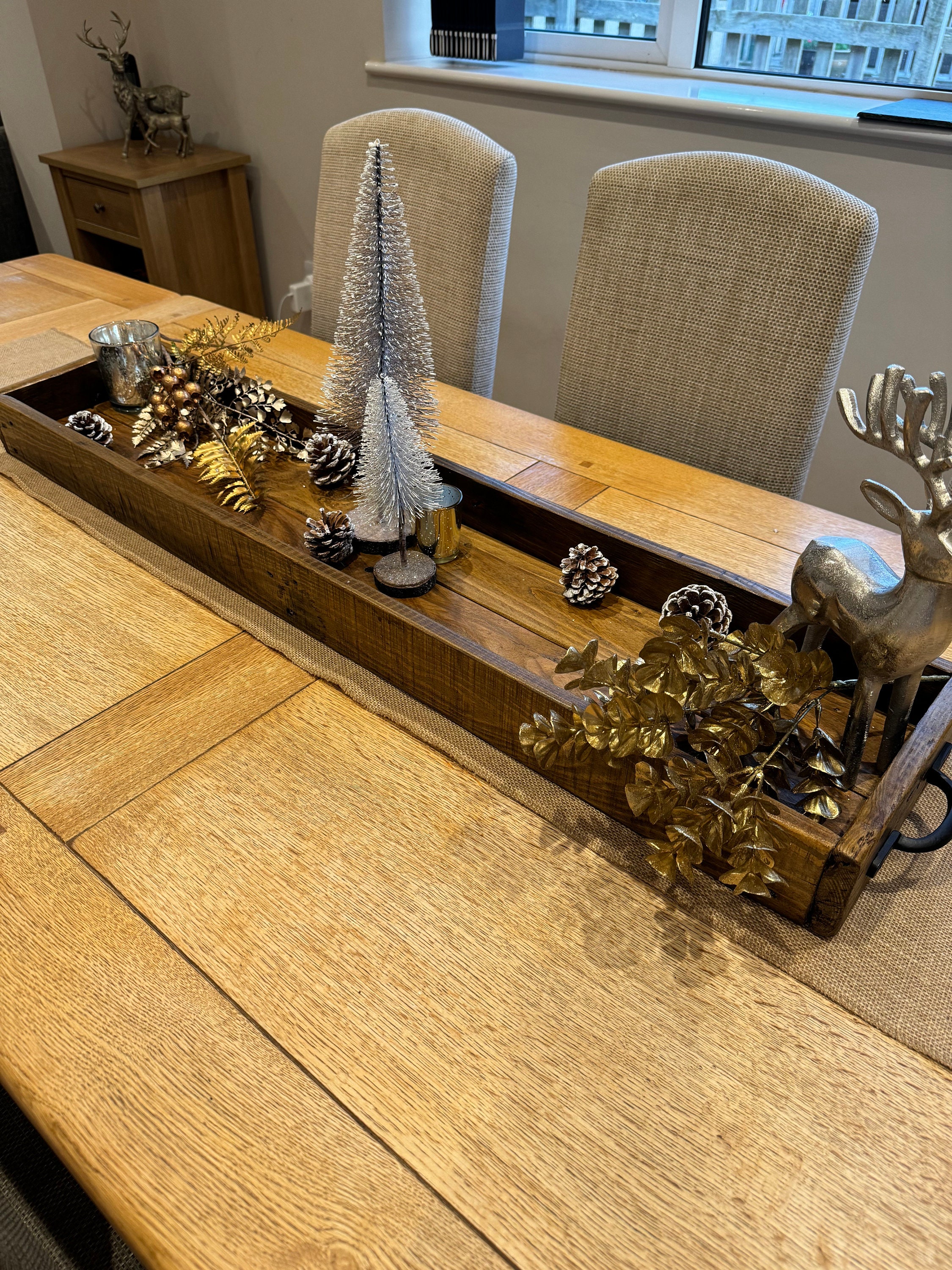 RUSTIC WOODEN TRAY Table Runner Ottoman Tray Decorative - Etsy UK