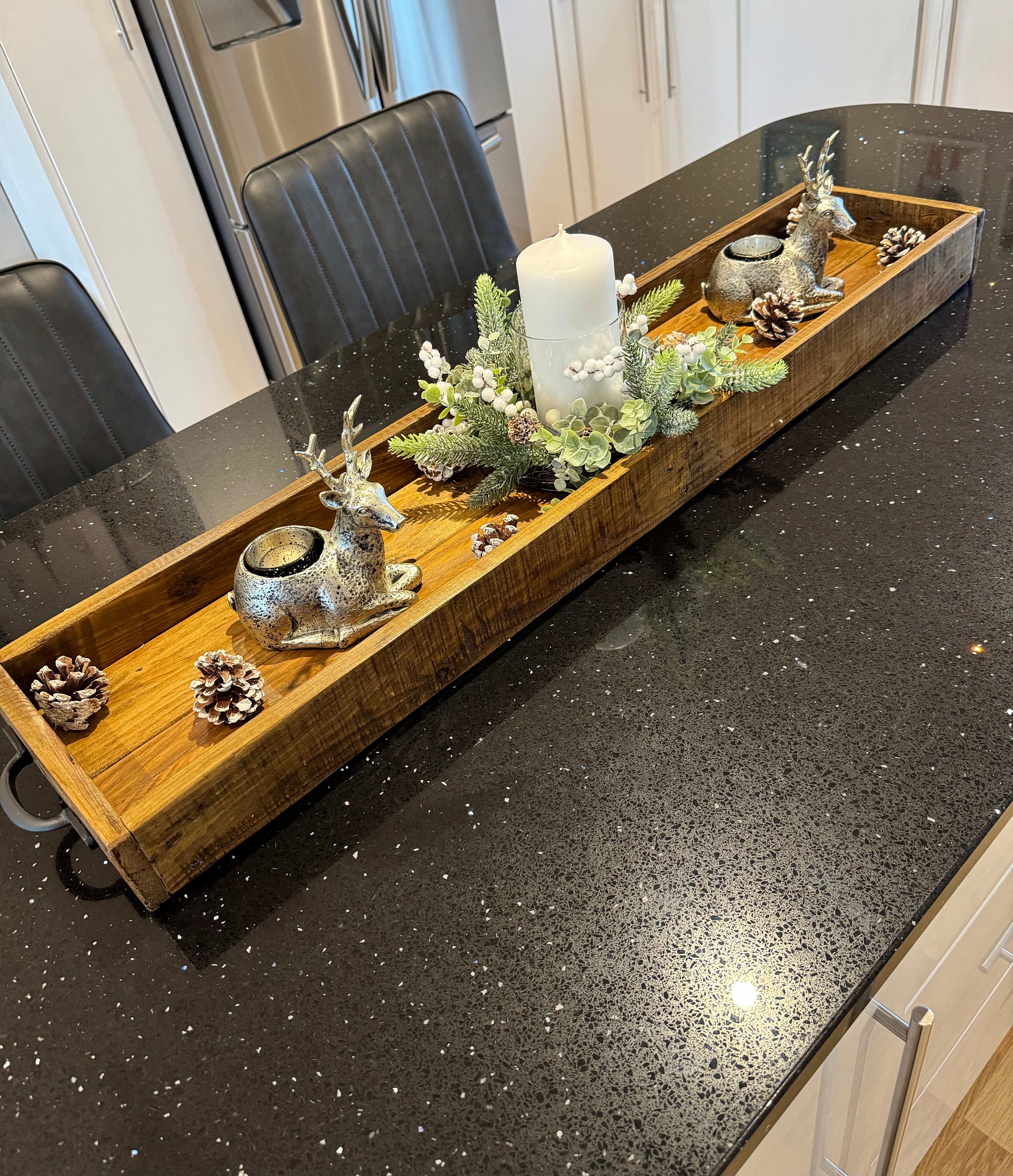 RUSTIC WOODEN TRAY Table Runner Ottoman Tray Decorative - Etsy UK