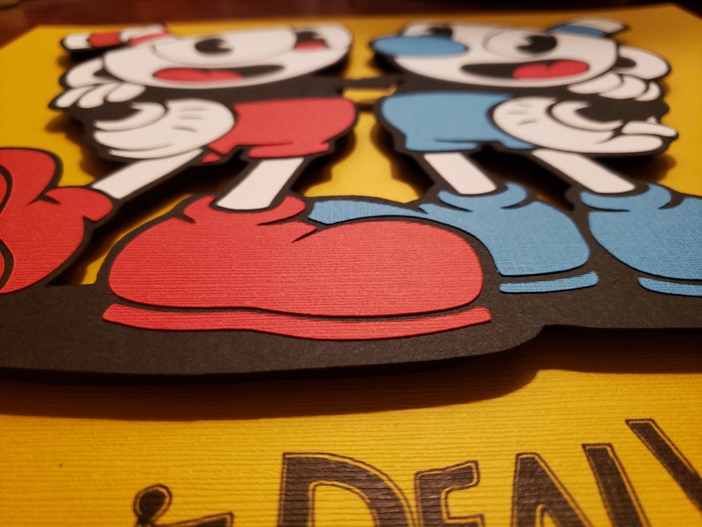 Cuphead & Mugman Papercraft Wall Art - Etsy