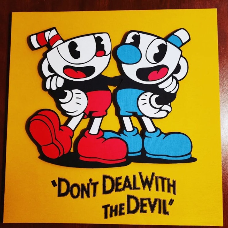 Cuphead & Mugman Papercraft Wall Art - Etsy