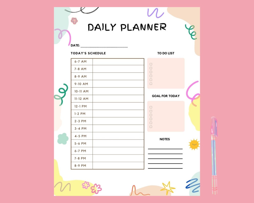 Digital Daily Planner, Simple Daily Planner, Printable Daily Planner ...