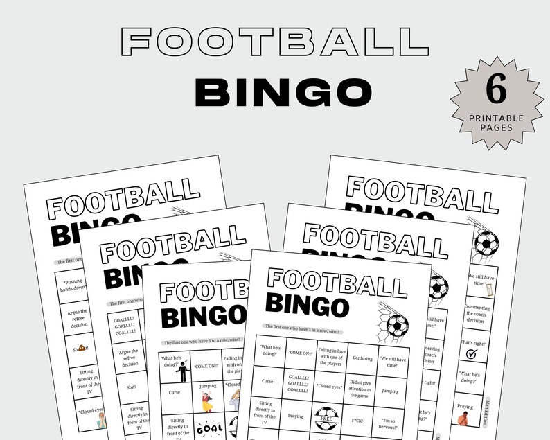 Football Bingo, Game Day Bingo - Husband Edition, Boyfriend Bingo ...