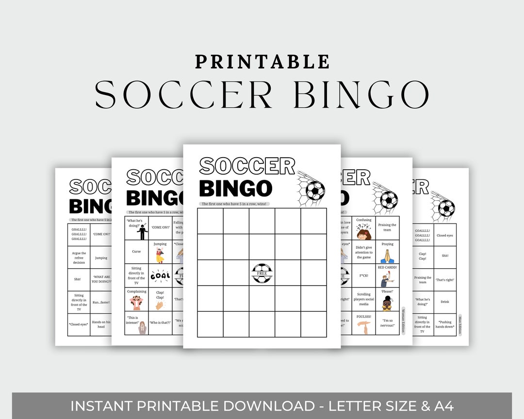 Soccer Bingo, Football Bingo, Game Day Bingo - Husband Edition ...