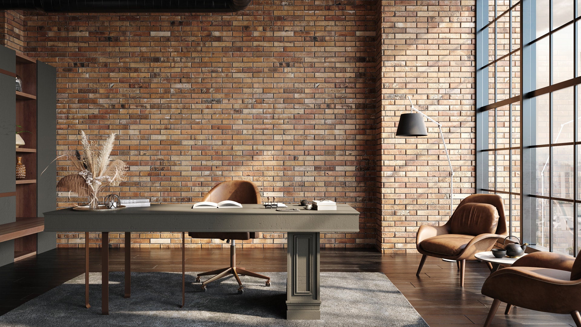 Zoom Virtual Backgrounds Brick Wall Backdrop Office Background ...