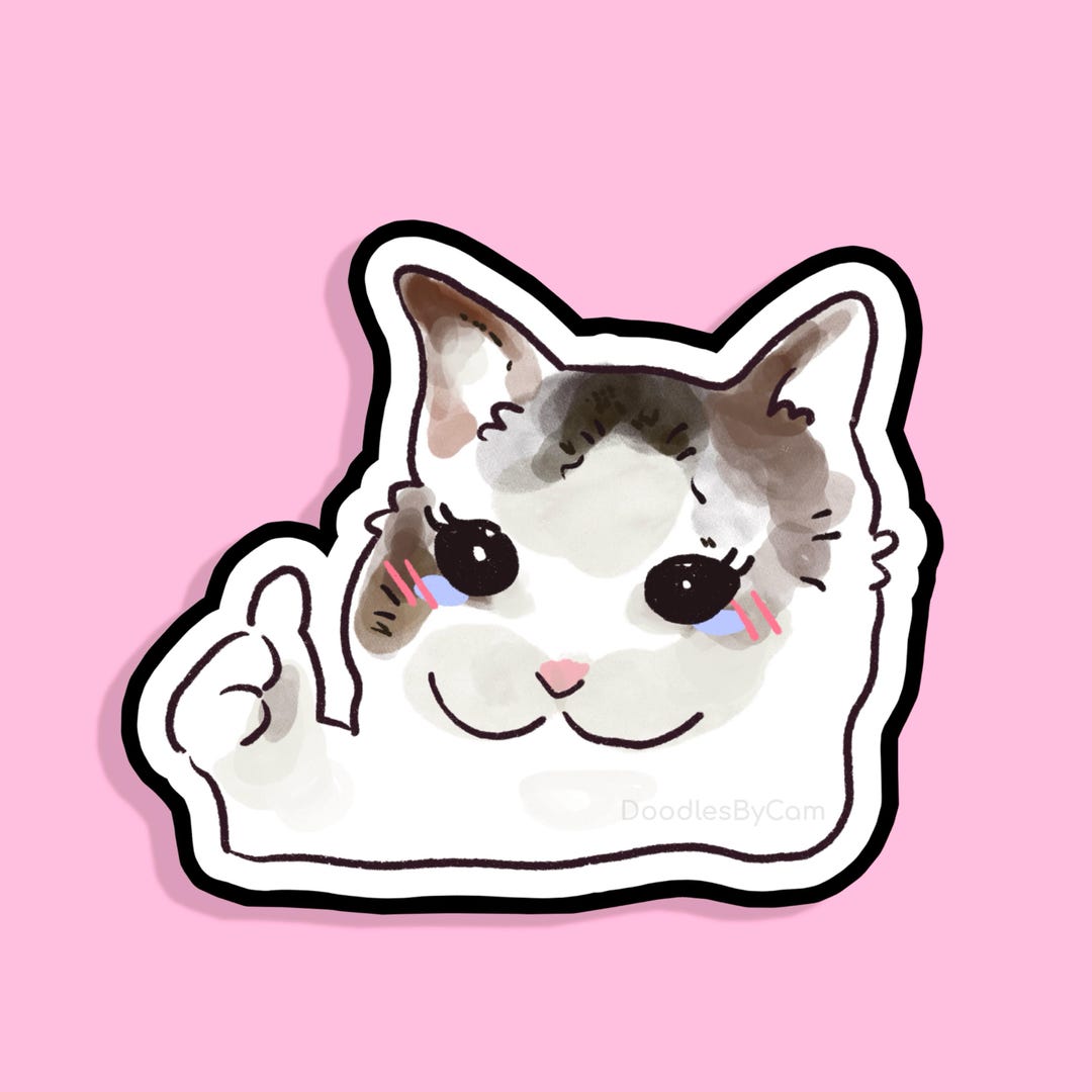 MAGNETIC Thumbs up Meme Cat - Etsy