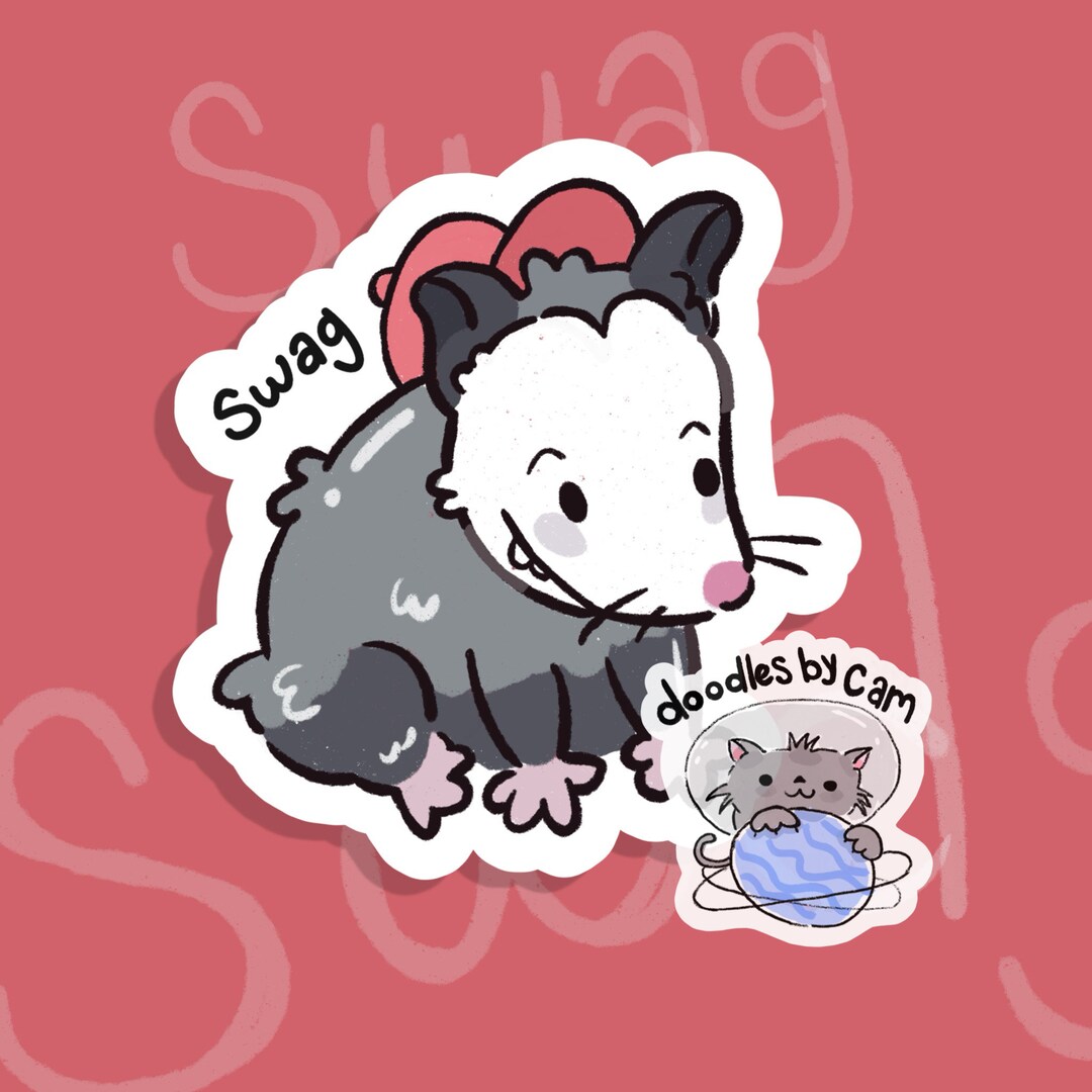 Swagged Out Possum Meme Sticker Water Proof Vinyl Holographic Laptop ...