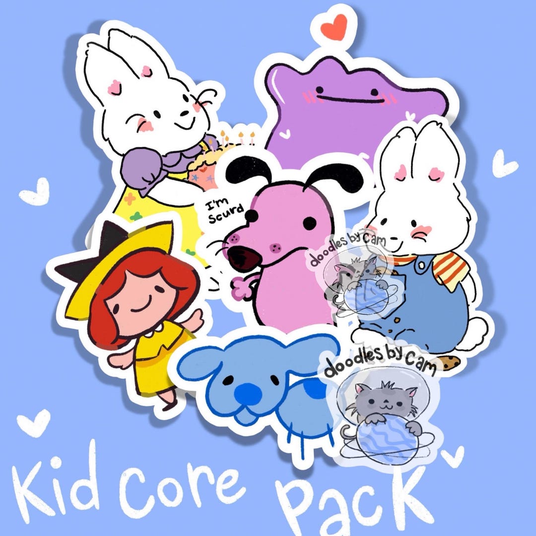Nostalgic Kid Core Sticker Pack Bundle - Etsy