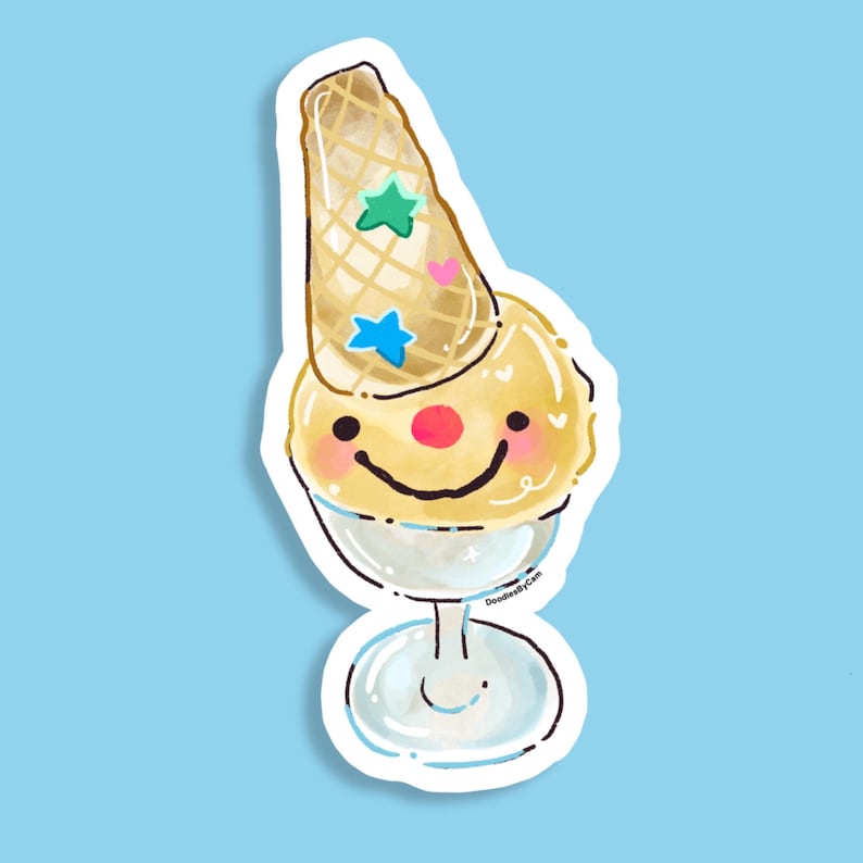 Clowncore Sticker - Creepy Cute Nostalgic Clown, Waterproof Matte Vinyl ...