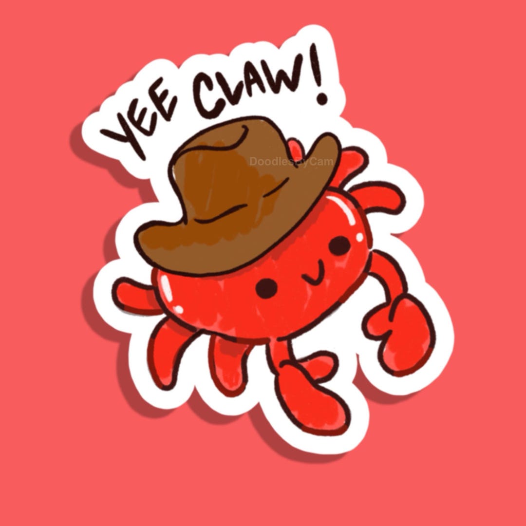 Yeeclaw Crab Meme Sticker: Funny Laptop, Water Bottle Decal - Etsy