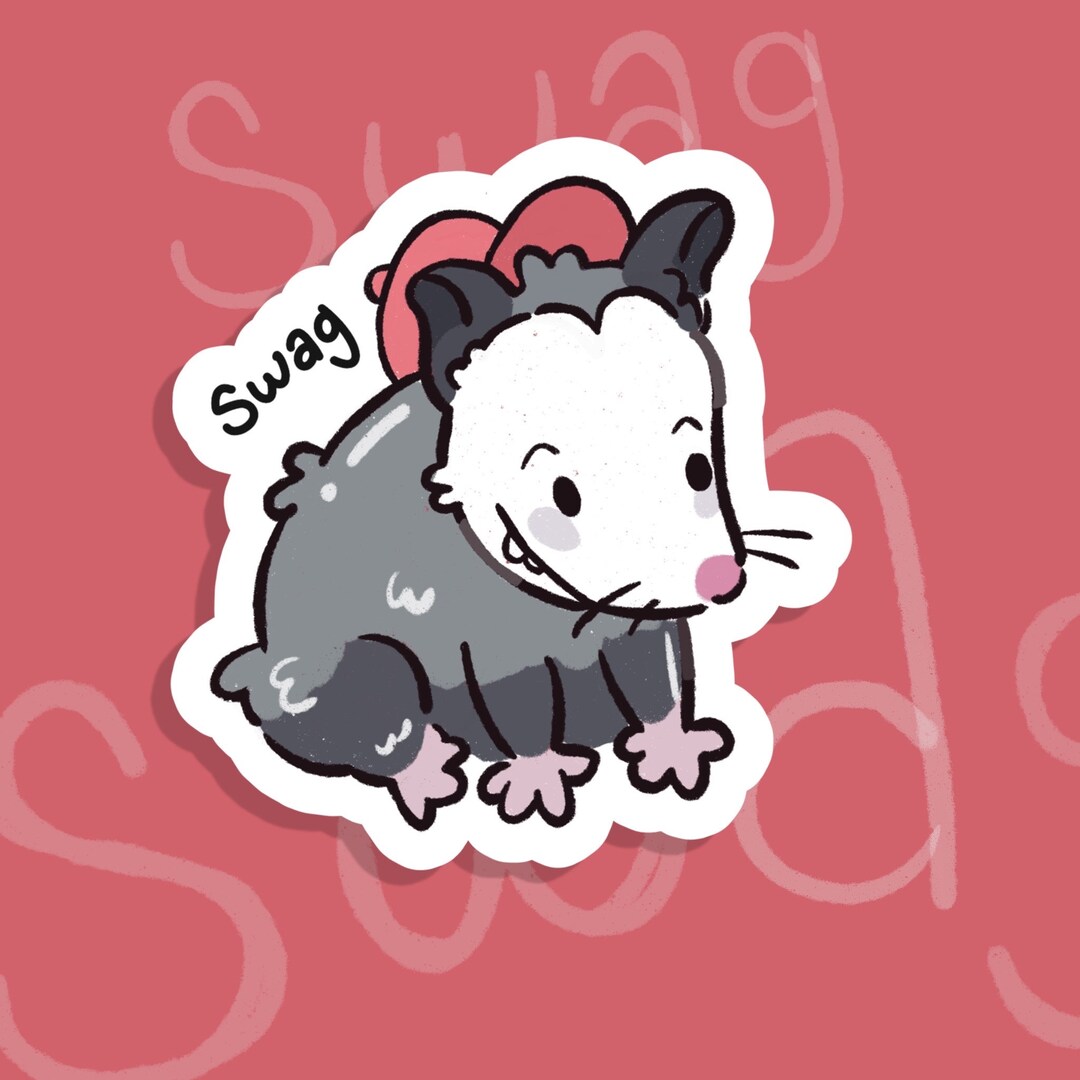 Swagged Out Possum Meme Sticker Water Proof Vinyl Holographic Laptop ...
