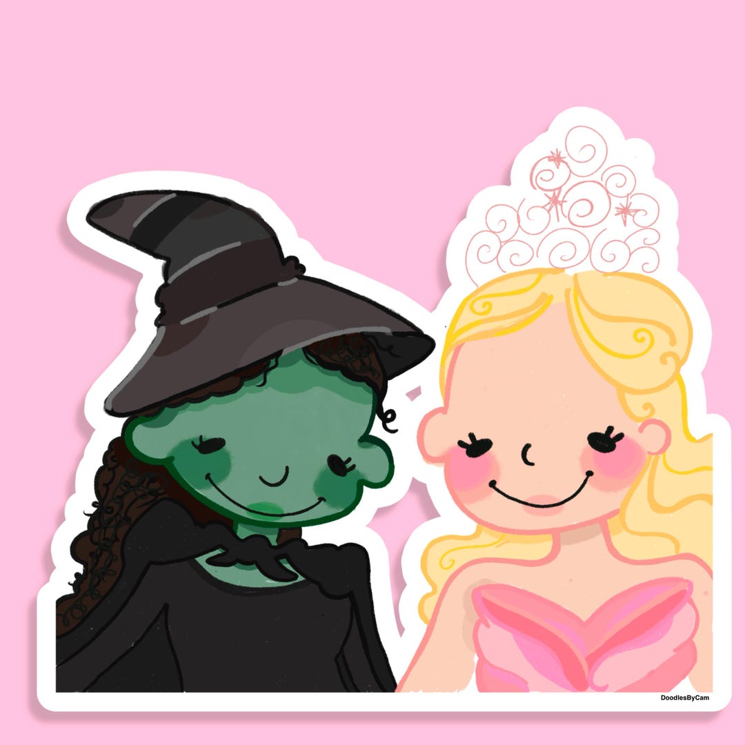 Wicked Just Two Friends Sticker | Wicked, Glinda, Elphaba | Cute ...