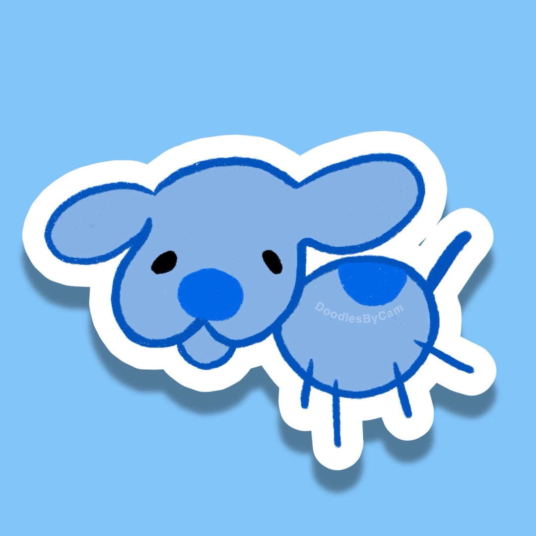 Nostalgia Core Stickers Blue Dog Puppy Inspired Dogo Sticker Vinyl Y2K ...