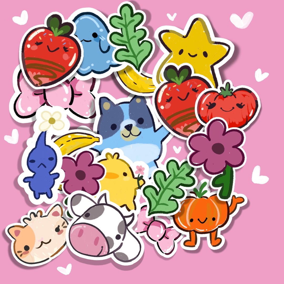 Kawaii Vinyl Sticker Grab Bag | 10-piece Cute Die-cut Stickers - Etsy