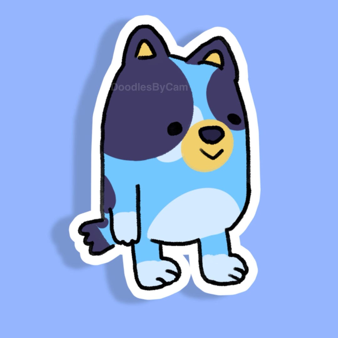 Blue Dog Doodle Sticker: Matte Vinyl Die Cut, Water Resistant - Etsy