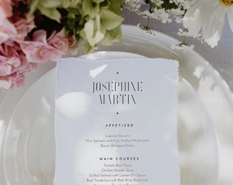 Wedding Menu With Name Tag Menu Card and Name Tag Wedding Menu With ...