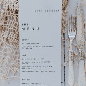 Wedding Buffet Menu Template 4X9 Wedding Menu Template Wedding ...