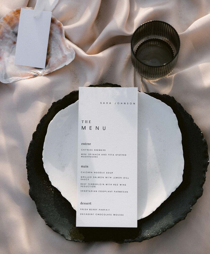 4X9 Wedding Menu Template Menu Wedding Template Menu Cards for Wedding ...